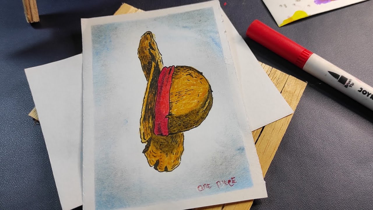 simple drawing of one piece luffy hat [ Topi Luffy one piece ]. - YouTube