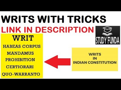 WRITS IN INDIAN CONSTITUTION WITH TRICKS - YouTube