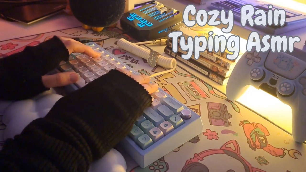 Cozy Rain Late Night Study Typing ASMR - YouTube