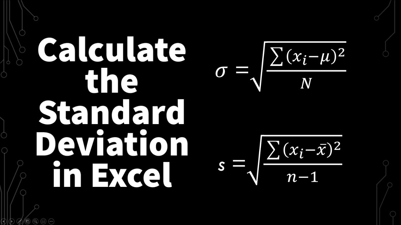 How To Calculate The Standard Deviation In Excel Statistics Shorts How To Calculate The Standard Deviation In Excel Statistics Shorts