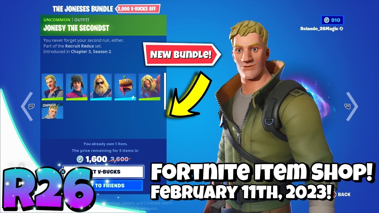 Fortnite Item Shop Today *NEW* Joneses Bundle! [February 11th, 2023 ...