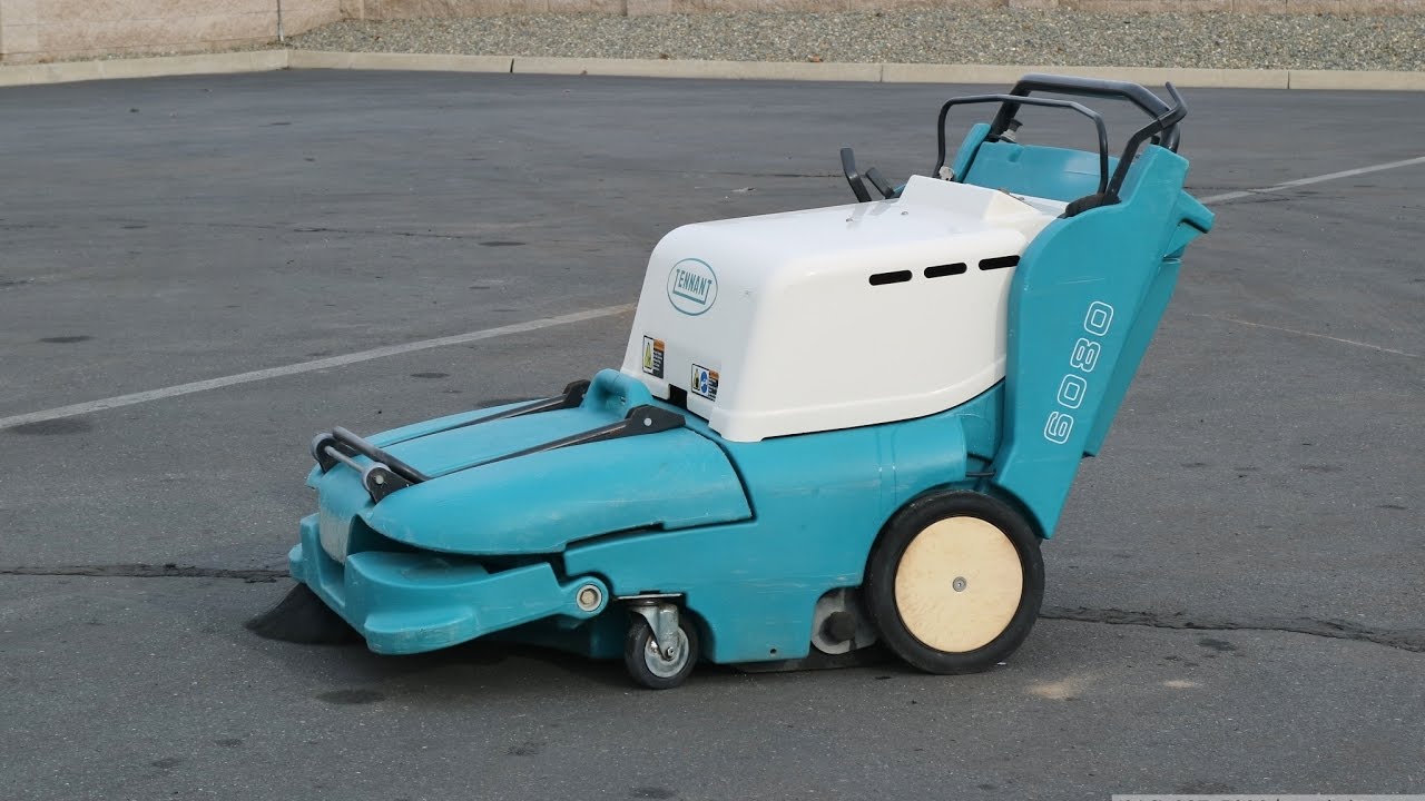 Tennant 6080 Walk-Behind Sweeper - YouTube