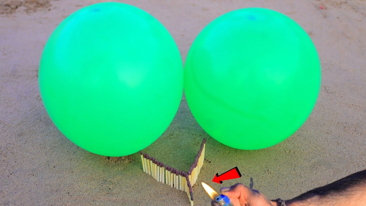 Matchsticks Chain Reaction Domino Vs Hydrogen Gas Balloons Amazing ...