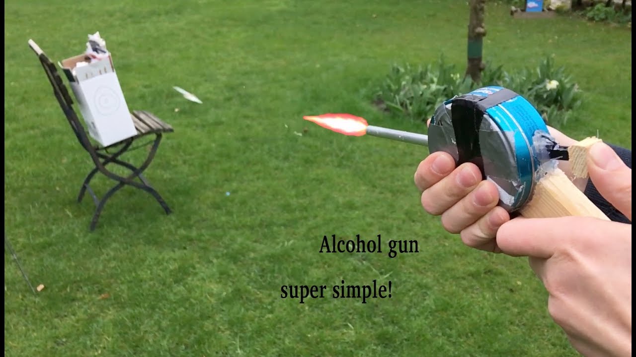 DIY gun - alcohol powered pistol - YouTube
