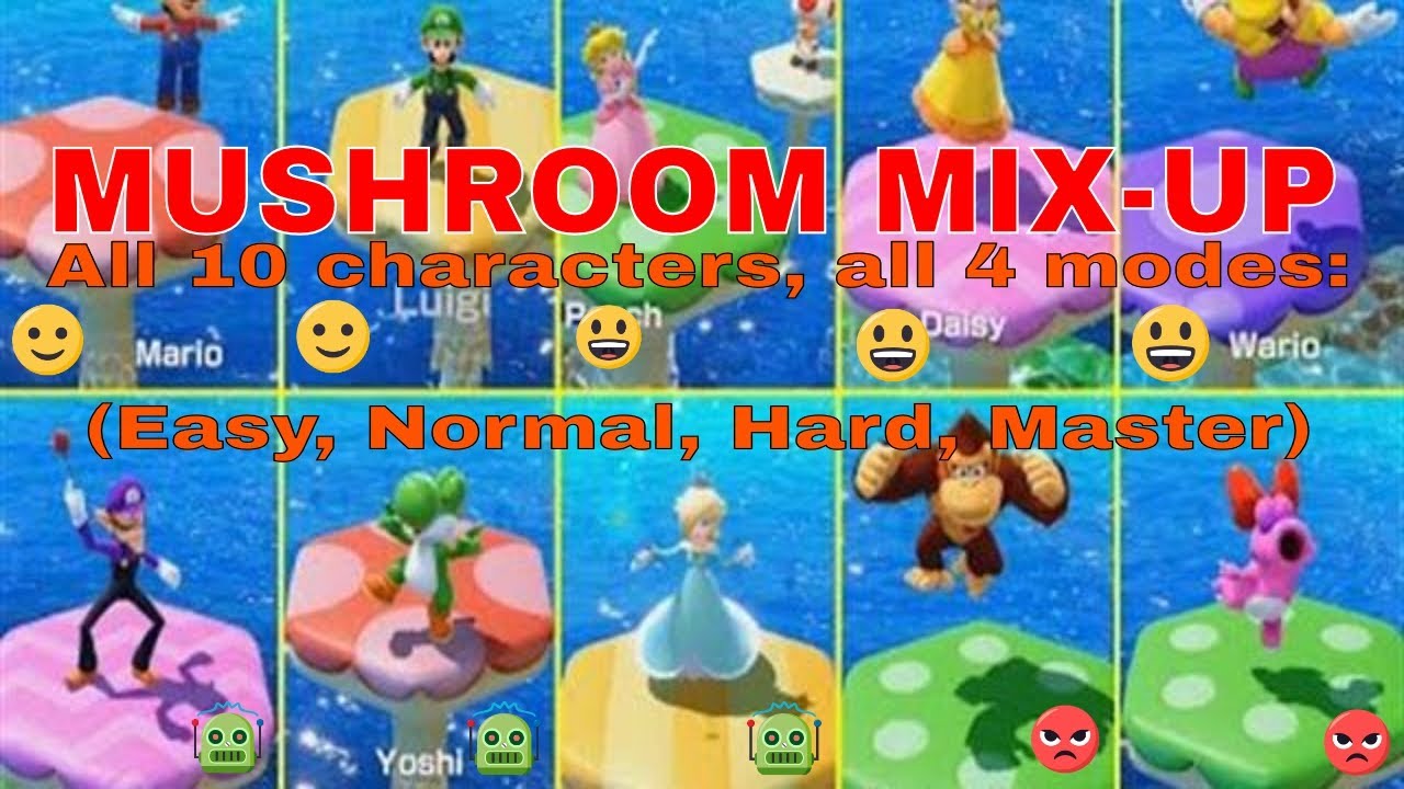 Mario Party Superstars - Mushroom Mix-Up - (Easy 🙂 - Normal 😃 - Hard 🤖 ...