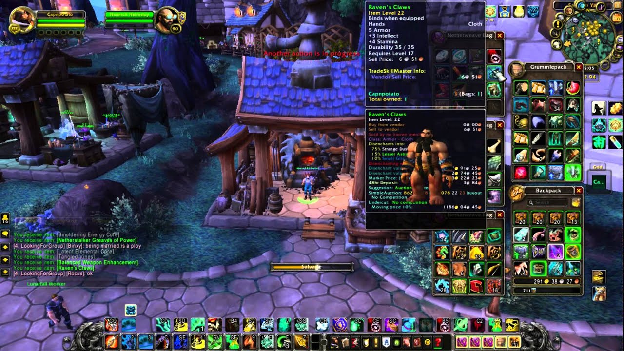 Opening Big Salvage Crates, Teebu's Blazing Longsword World of Warcraft ...