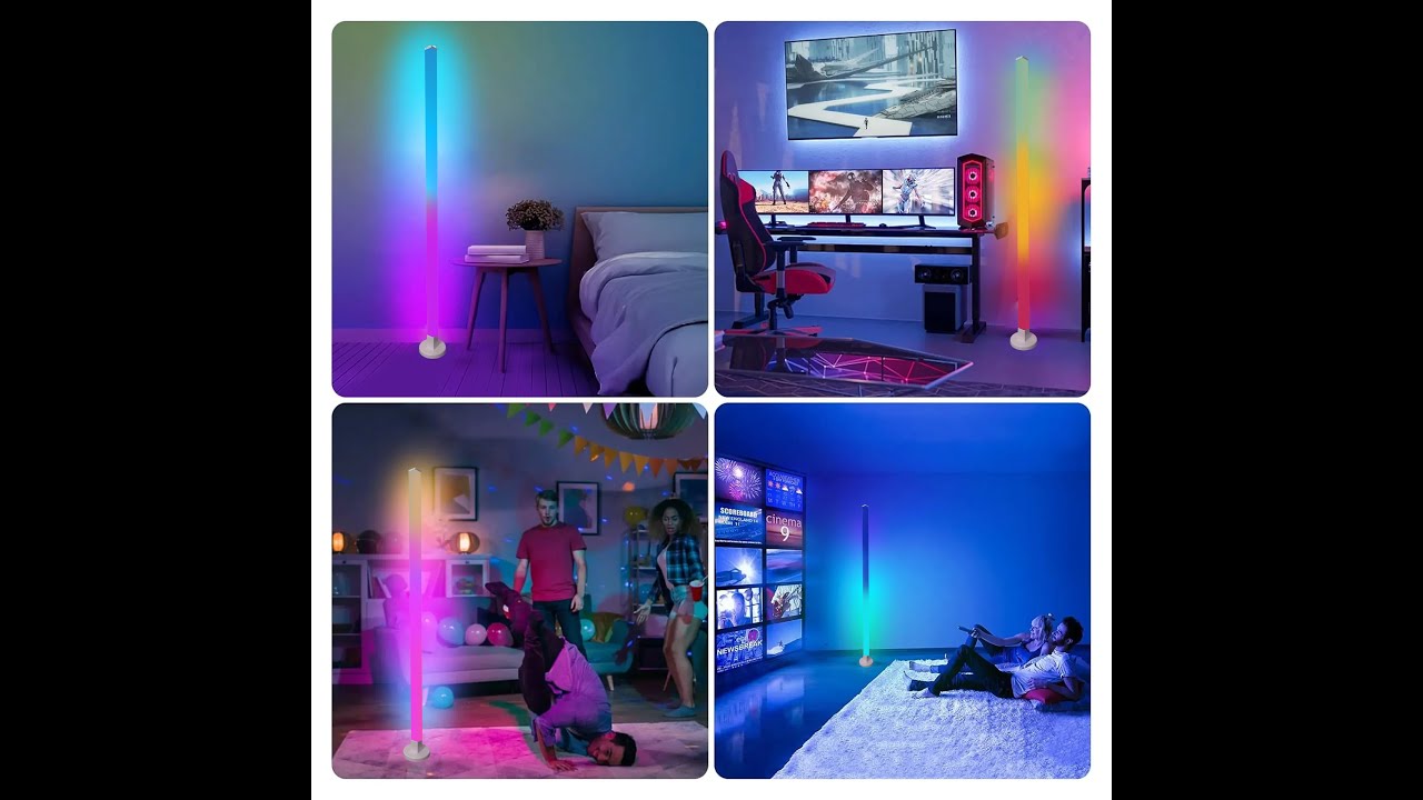 (Instruction) Assembly Guide for DIY RGB LED Corner Floor Lamp - YouTube