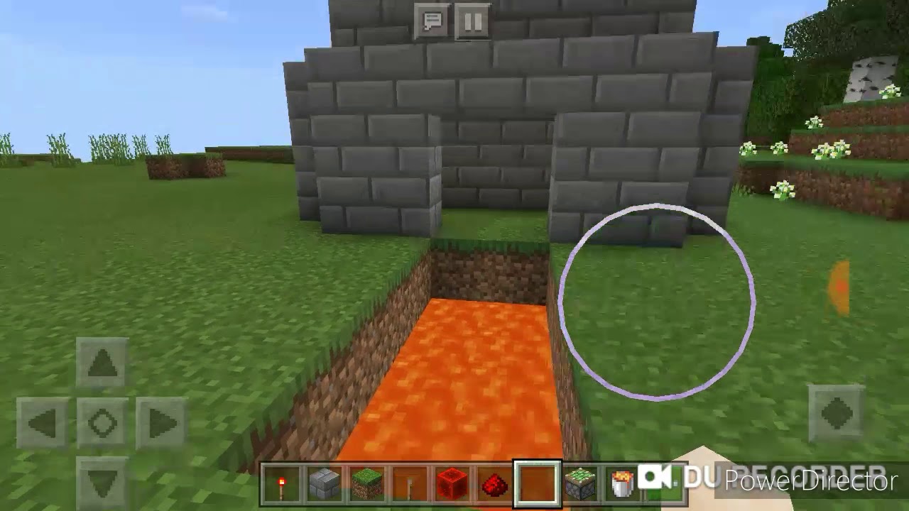 Minecraft Lava moat tutorial - YouTube