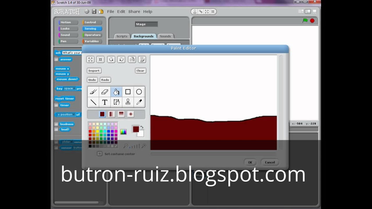 Pintar un fondo en Scratch - YouTube