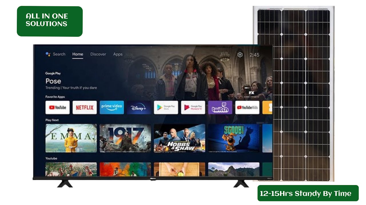 32' INCH RECHARGEABLE SOLAR SMART TV - YouTube