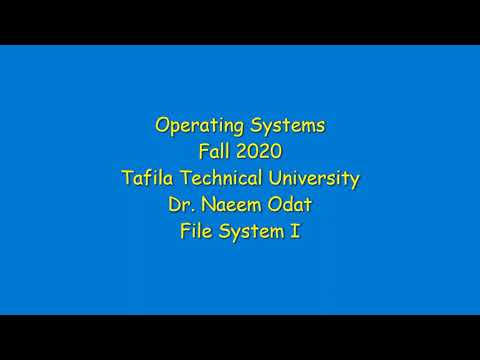 22 12 2020 OS File System I - YouTube