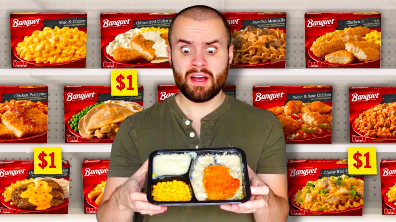 I Only Ate Banquet Frozen Meals For 24 HOURS CHALLENGE! - YouTube