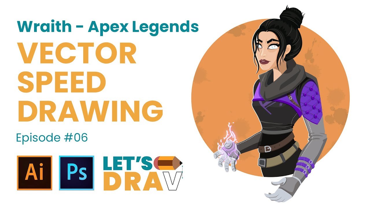 Wraith (Apex Legends) - Vector speed drawing (Ep_#06) - YouTube