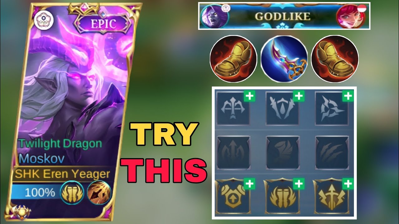 MOSKOV NEW PERFECT EMBLEM & BUILD 2023 | MOBILE LEGENDS - YouTube