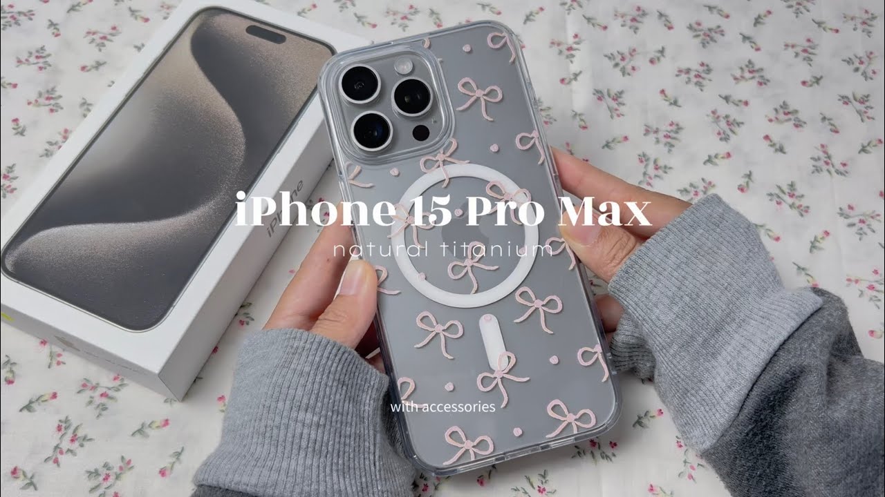 aesthetic unboxing ☁️ iphone 15 pro max in natural titanium ...