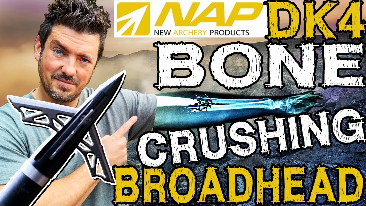 NAP DK4 🦴Bone-Crushing Broadhead! NAP Dark Knight Hybrid Mechanical Vs ...