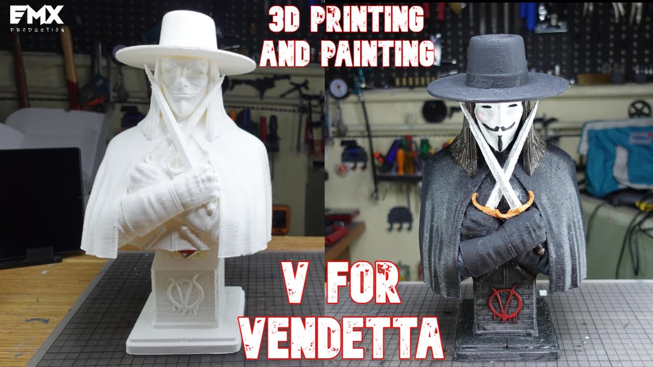 3D Printing and Painting V For Vendetta - YouTube