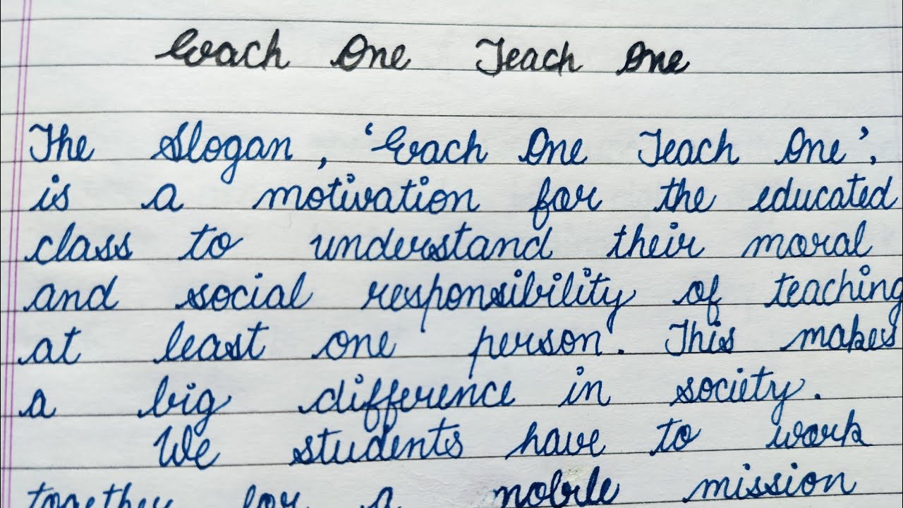 Article on Each One Teach One in english writing - YouTube
