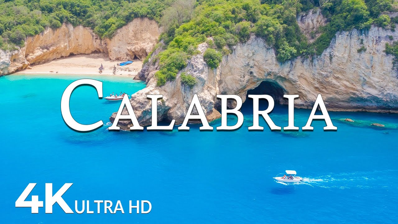 FLYING OVER CALABRIA (4K UHD) - Soothing Music Along With Beautiful ...