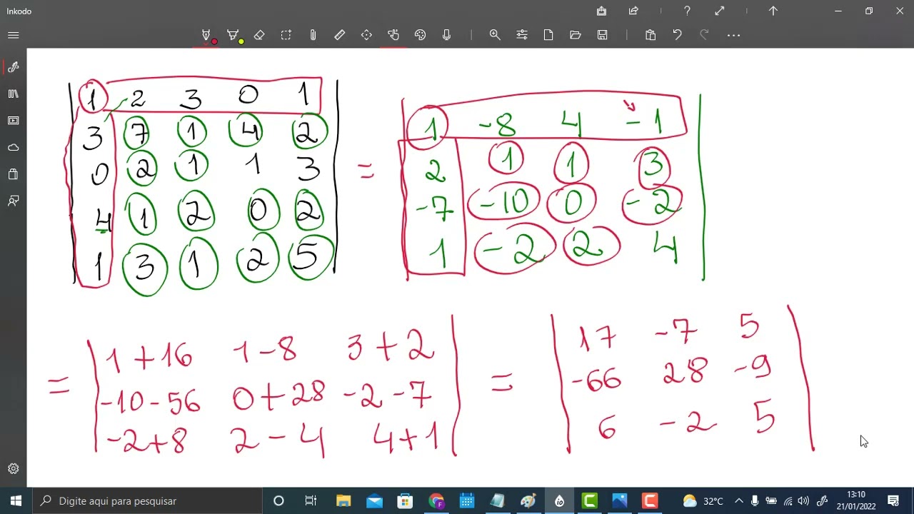 va calculando determinante matriz de ordem 5 - YouTube