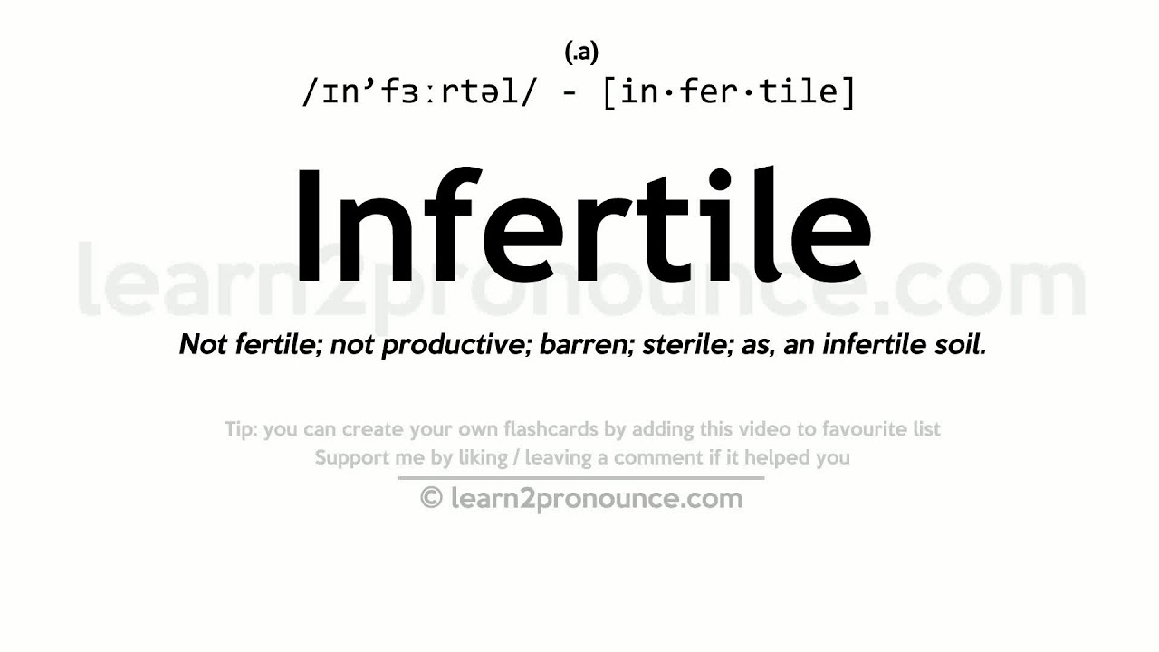 Pronunciation of Infertile | Definition of Infertile - YouTube