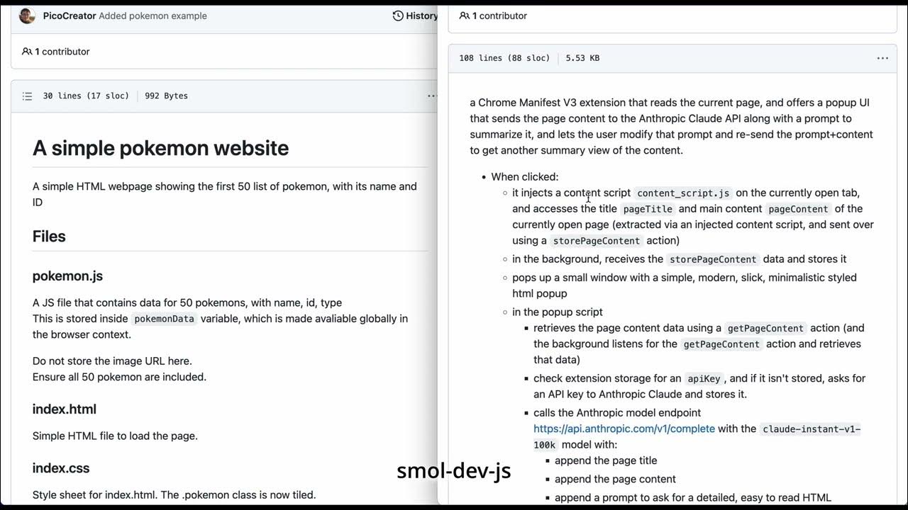 Smol-dev-js - Let AI write the code for you - YouTube