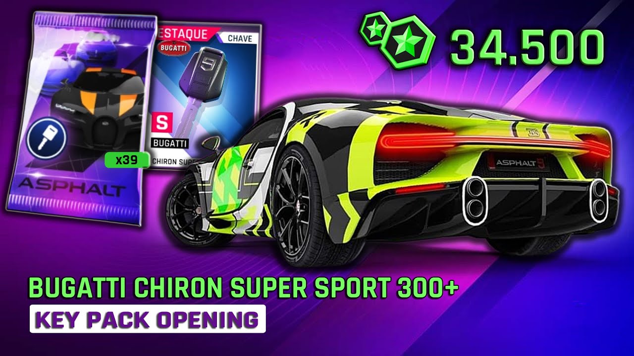 ASPHALT 9 - KEY PACK OPENING: BUGATTI CHIRON SUPER 300+ - YouTube