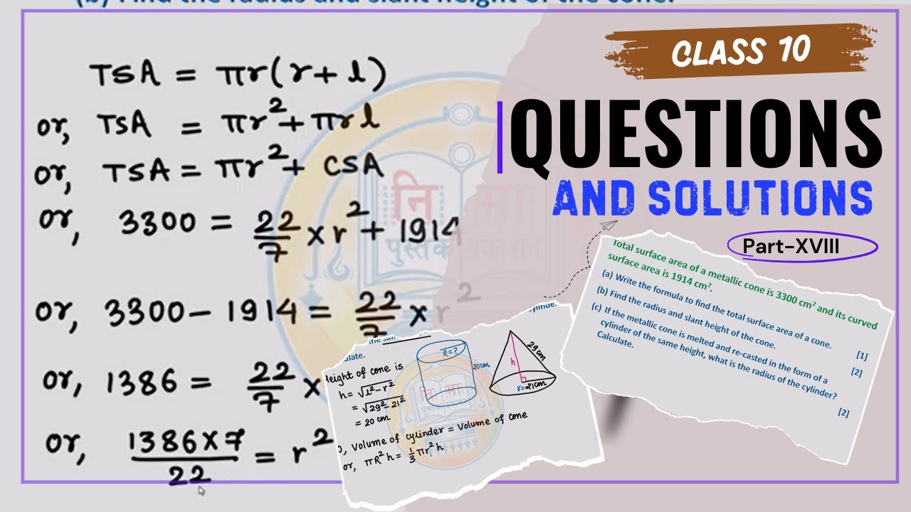 Class 10 Mathematics: Questions & Solutions | Part- XVIII - YouTube