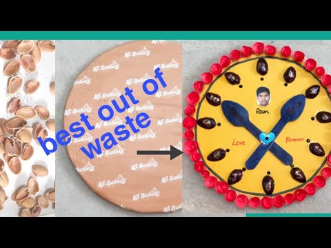 wall clock preparation by using waste||home decor||step by step ...