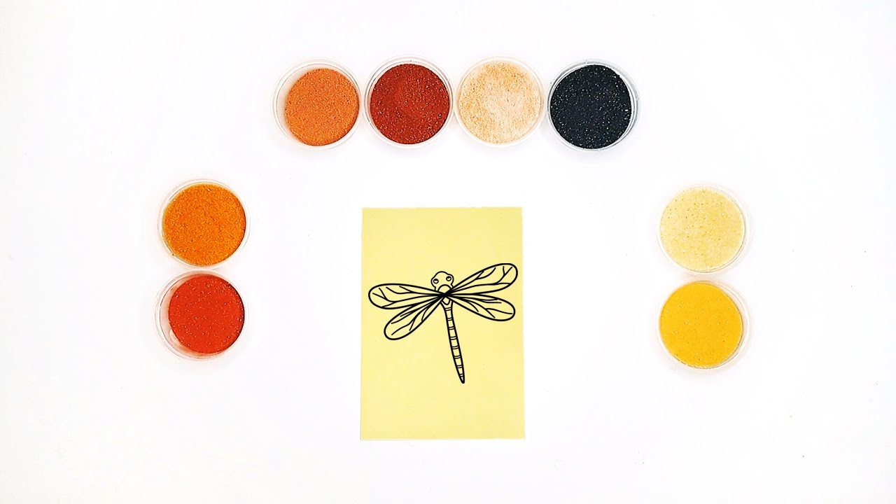 Easy Dragonfly Sand Art | Fun & Colorful Insect Coloring for Kids - YouTube