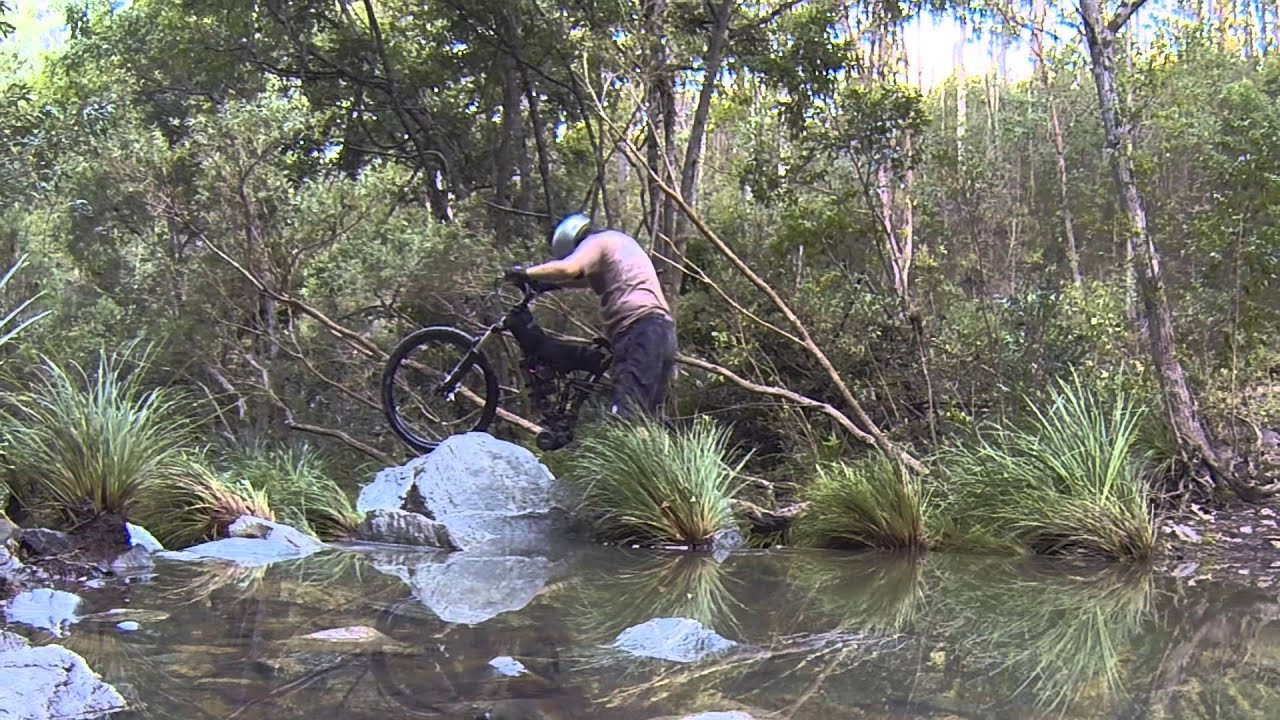 Waterfall crossing with Electric Bike - YouTube