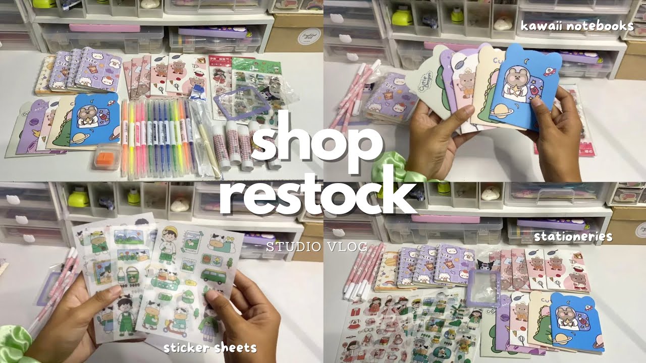 Shop restock🌷Restocking stationery products for my shop🫶 | Studio vlog ...