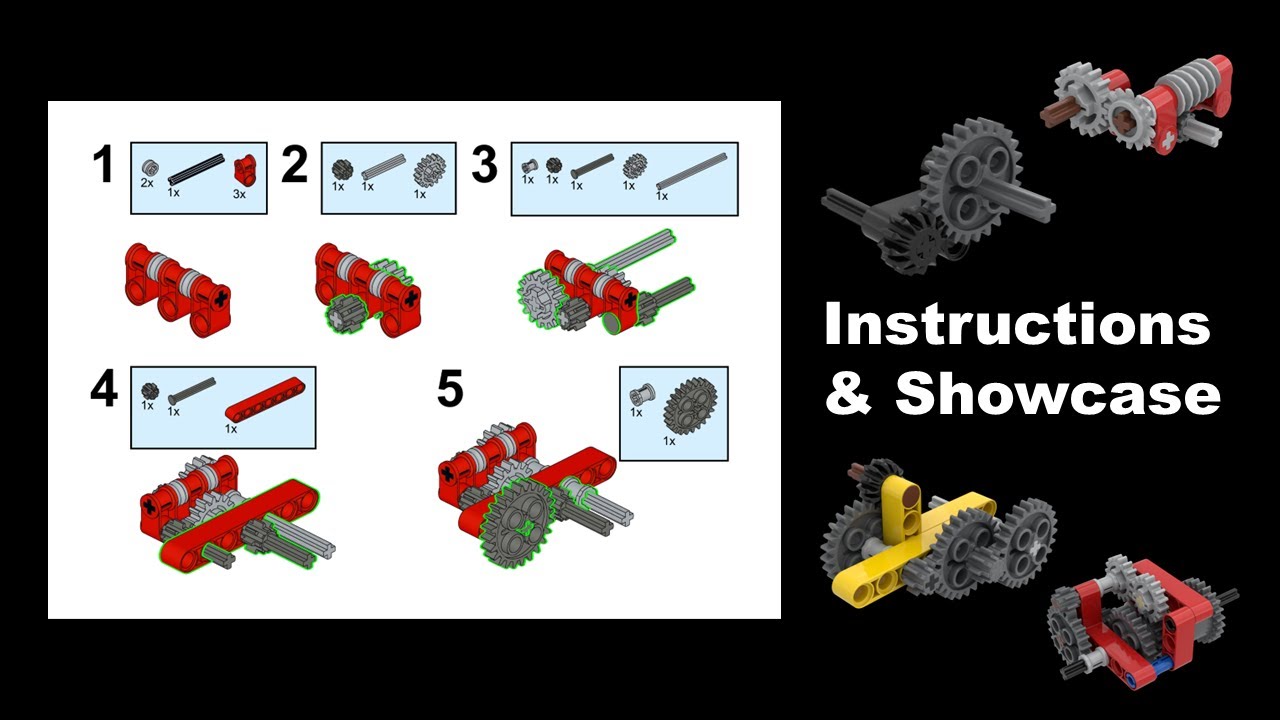 How to Build All Lego Gear Ratios | Instructions for 1:1 - 20:1 - YouTube