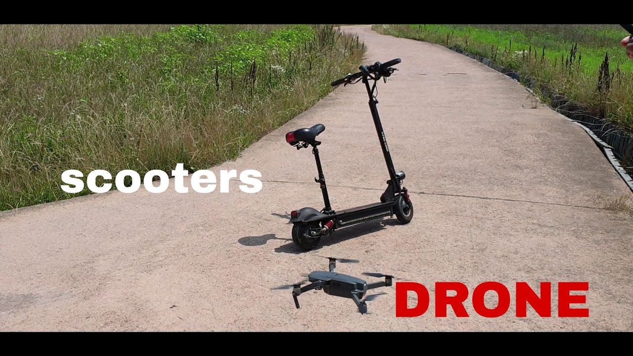 Scooter vs drone - YouTube