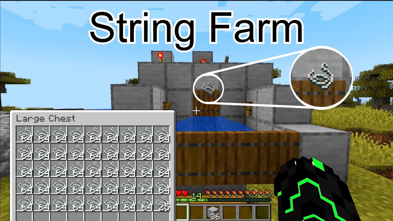 Unbelievable String Farm In Minecraft Tutorial Minecraft Youtube