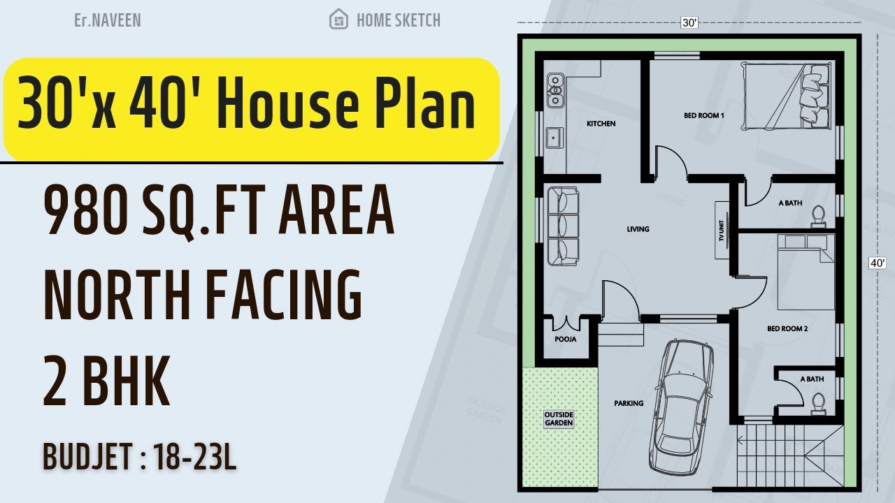 30x40 House Floor Plans North Facing House Plan,30*40 House Plan,30x40
