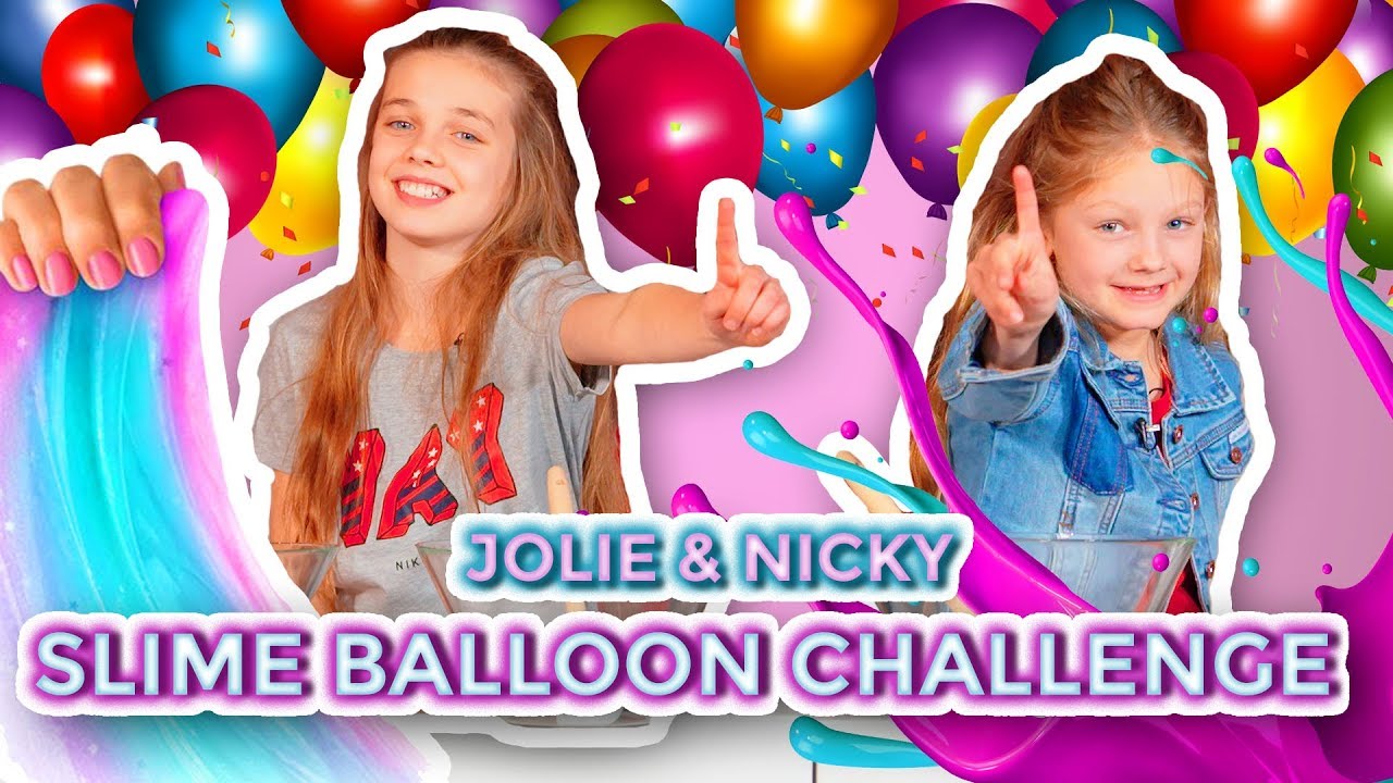 MYSTERY SLIME BALLOON CHALLENGE MET JOLIE & NICKY! - YouTube