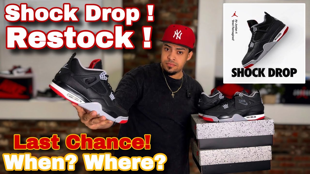 SHOCK DROP ! RESTOCK ! Jordan 4 Bred Reimagined (everything you need to ...