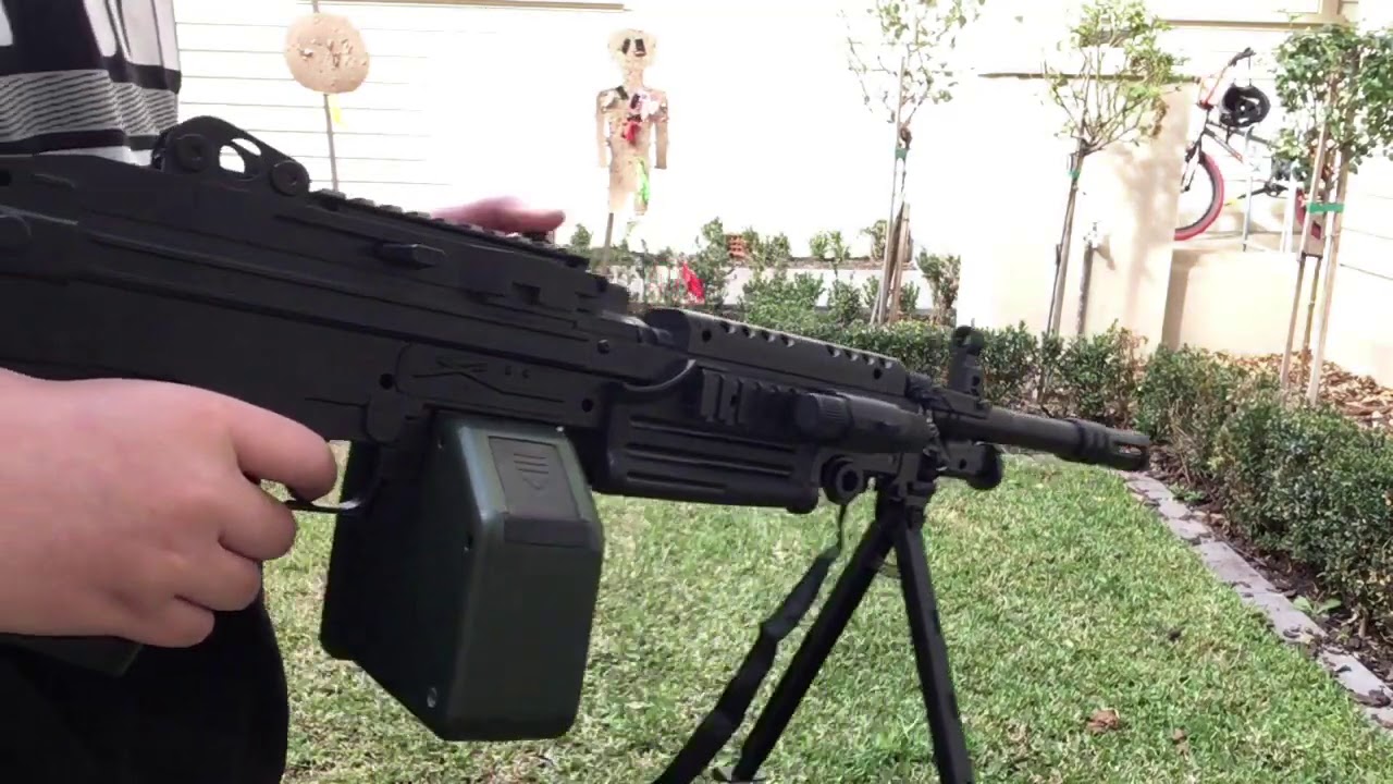 M249 Saw Kid Gel blaster Review - YouTube