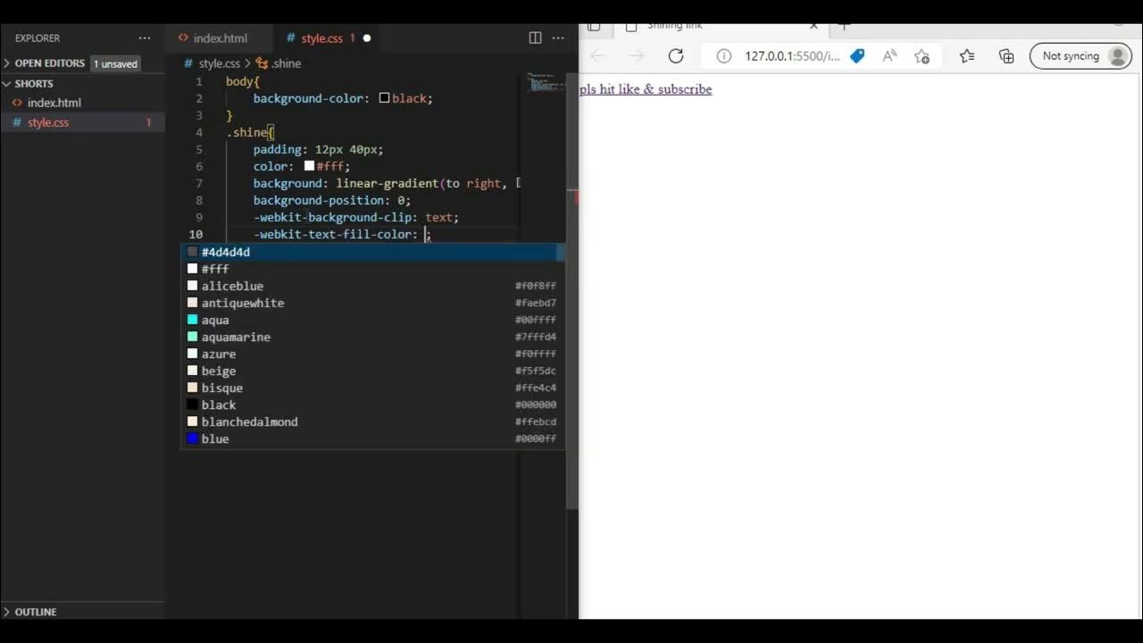 Shining link with HTML, CSS || Complete code - YouTube