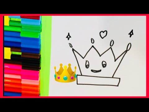 How to draw Crown drawing for kids /kids drawing/how to draw cute crown ...