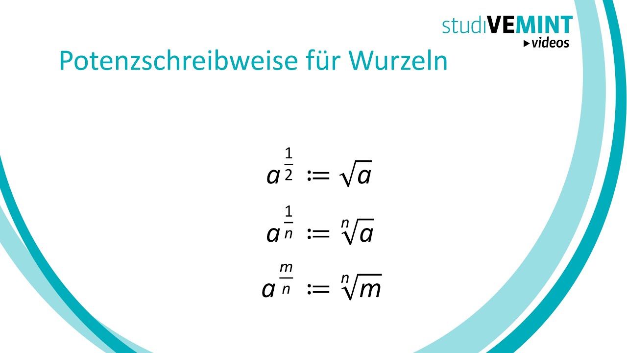 Potenzschreibweise für Wurzeln - YouTube