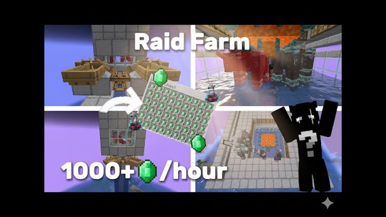 Minecraft's EASIEST Raid Farm! 1000+ Emeralds / hr - YouTube