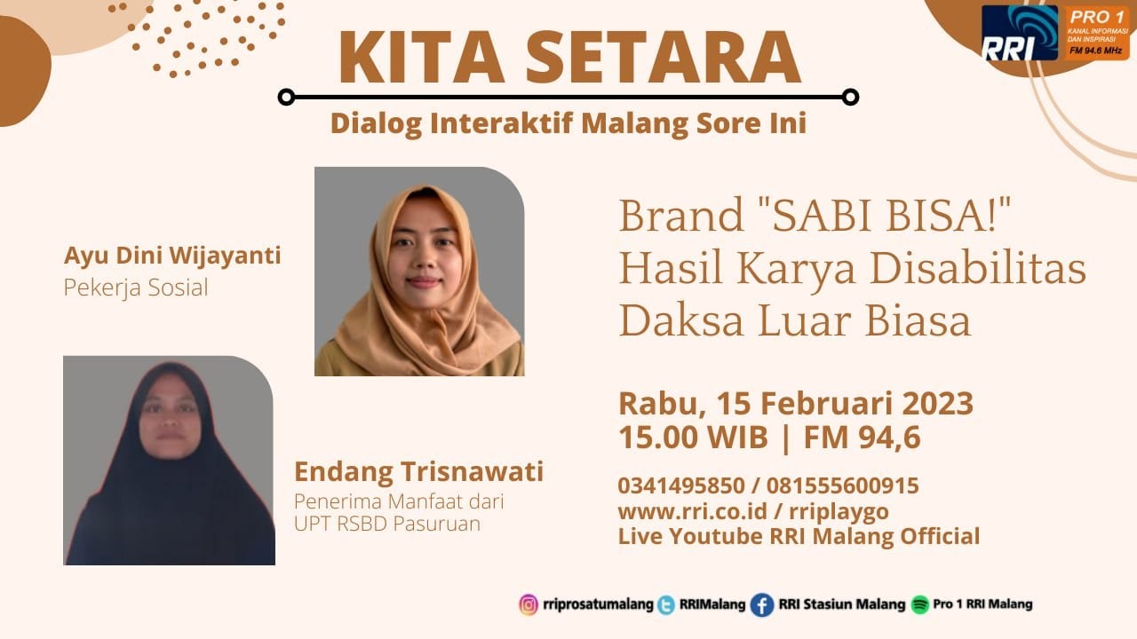 LIVE RRI MALANG PRO 1 - KITA SETARA - YouTube