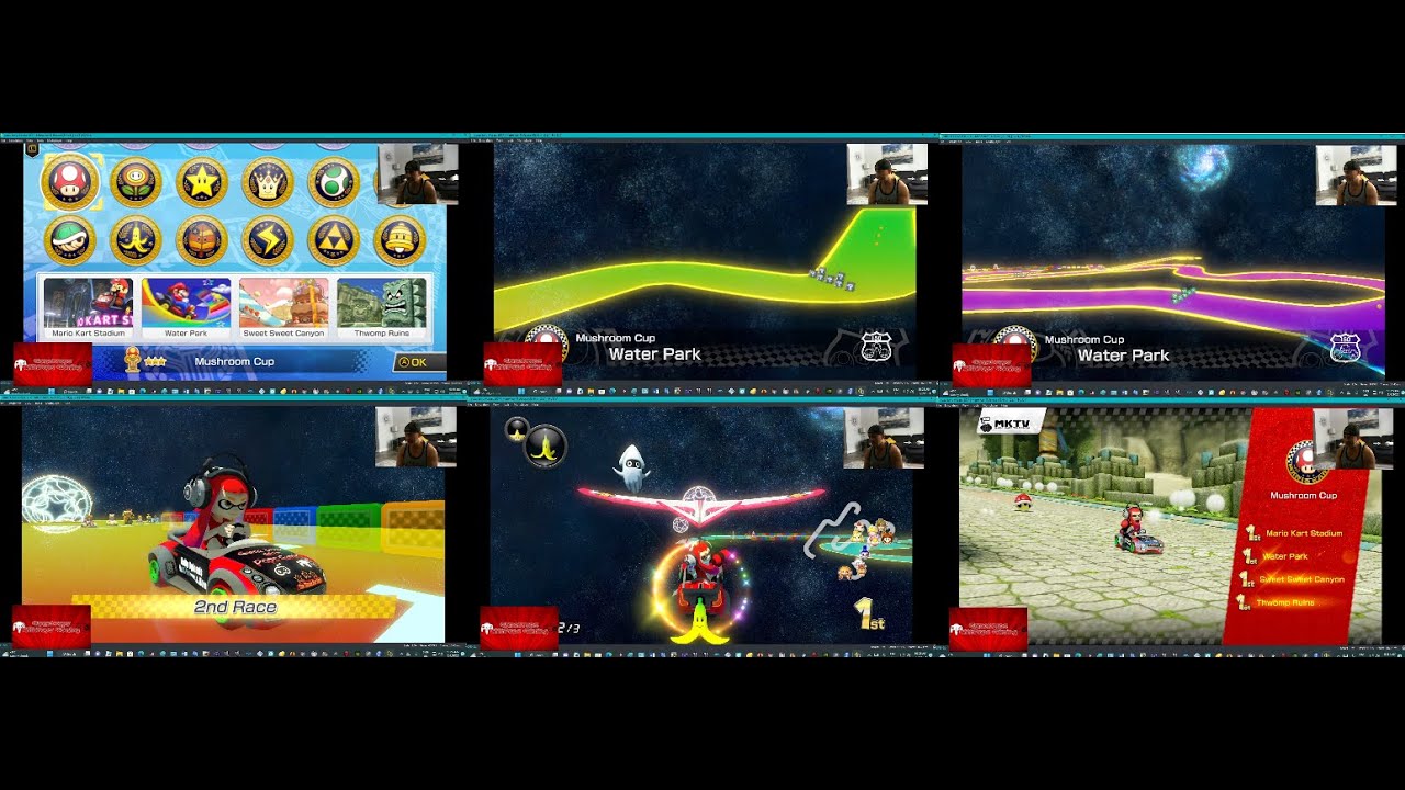 MK8D GBA Rainbow Road install over Water Park Mushroom Cup 150cc Yuzu ...