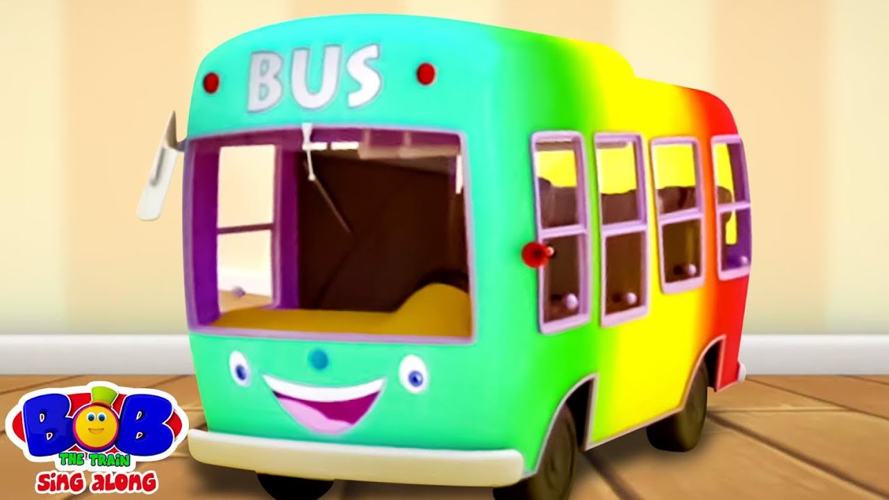 Wheels On The Bus, Rainbow Bus and Vehicle Songs for Kids - YouTube