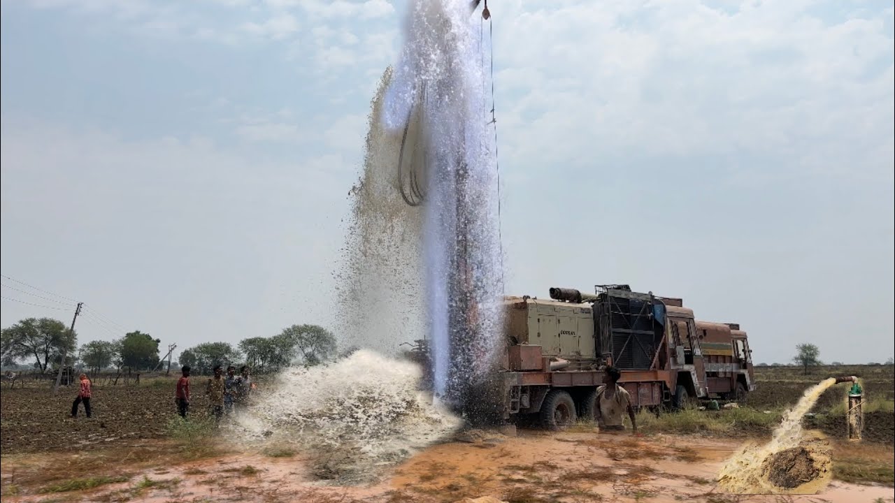 Bore well drilling 10hp motor water || Village Farming Land Borewell ...