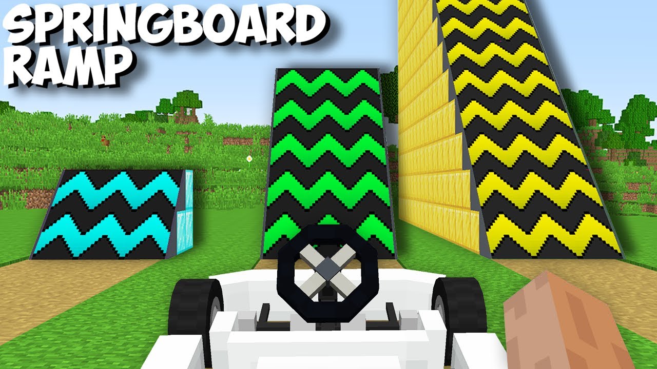 What if you drive a CAR on these SUPER SPRINGBOARD RAMP in Minecraft ! BIGGEST RAMP ! - YouTube