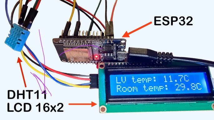 Weather Monitoring Using Esp32dht11oledthingspeak 7 Steps