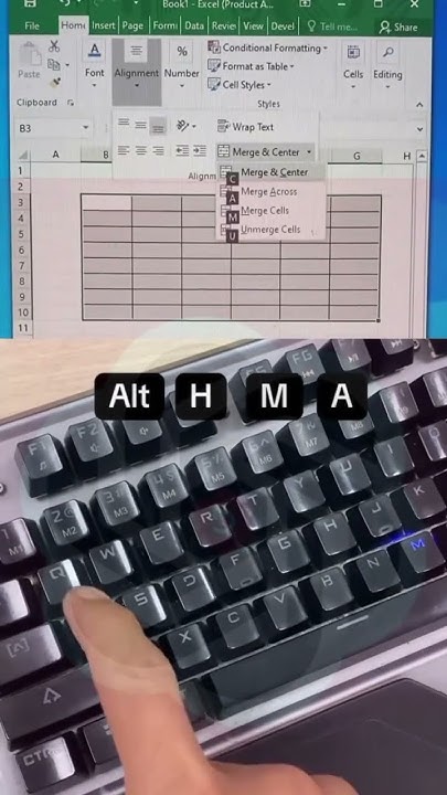Keyboard ⌨️ Shortcut for Merge Rows in One Column in Excel #excel # ...